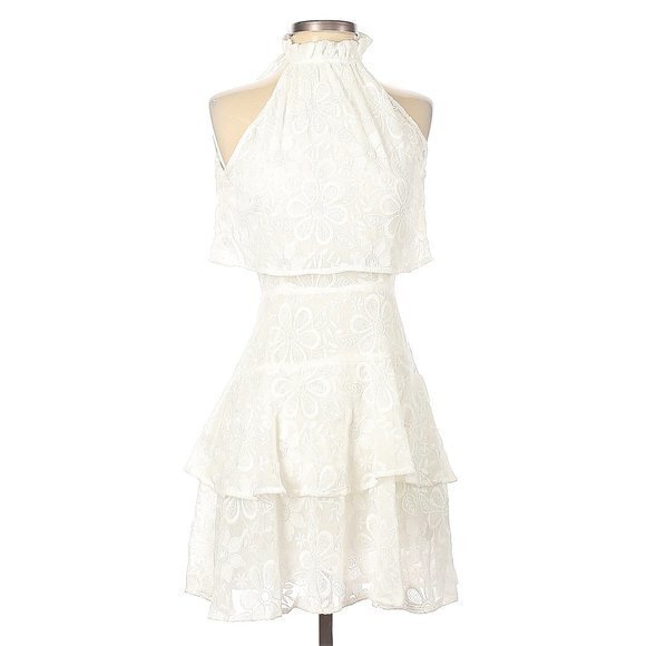 BB Dakota | Dresses | Bb Dakota Once Chiffon A Time Tiered Halter Mini ...